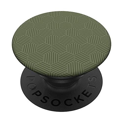 Abstract Geometric Olive Green Military Green Lines PopSockets Swappable PopGrip