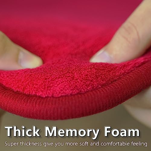 BOANKODU Christmas Bathroom Rugs Sets 3 Piece Memory Foam Non Slip Bath Mats for Bathroom Floor, Soft Washable Bathroom Mats and Rugs Sets for Toilet Shower Sink Red
