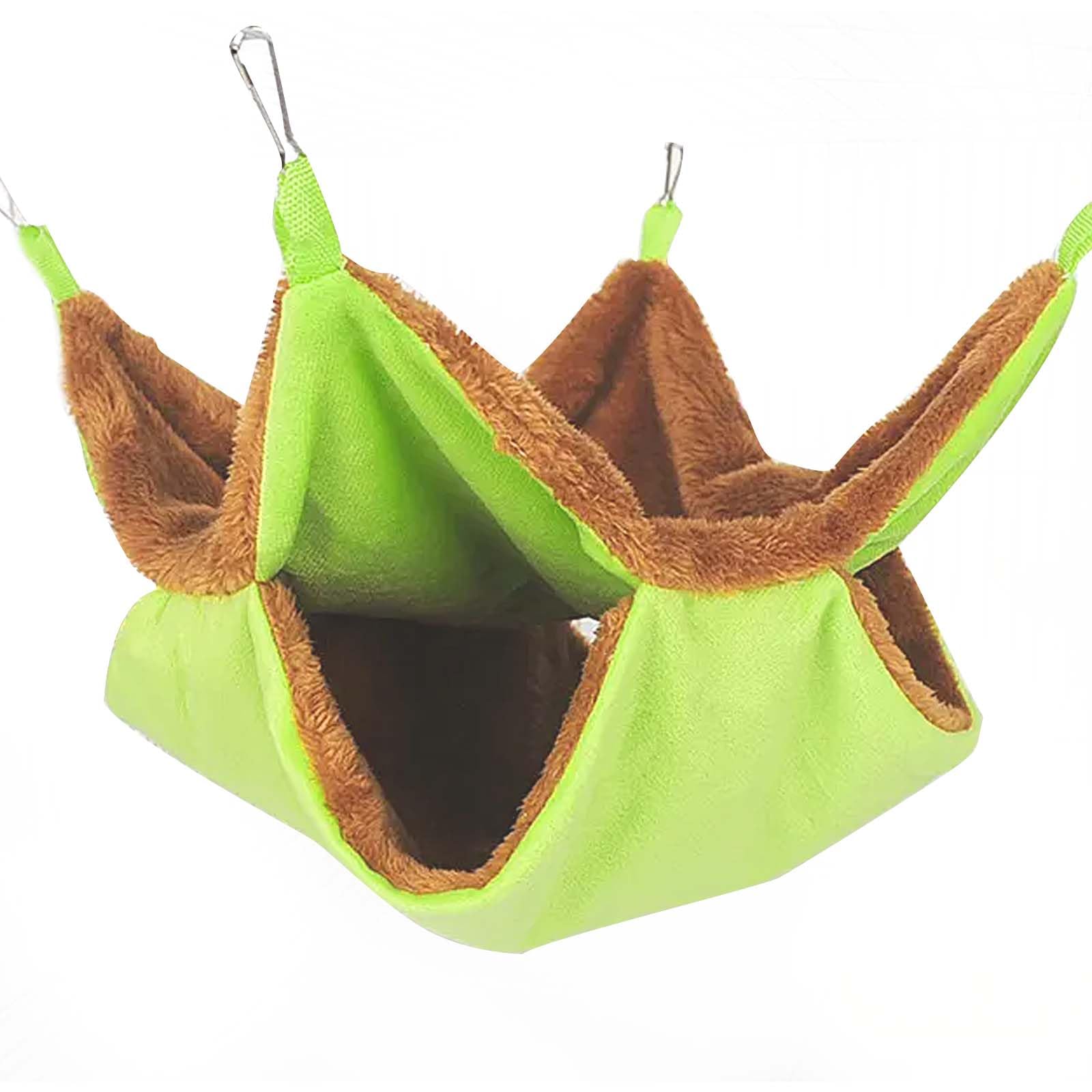 Zorfeter Small Animal Hanging Hammock, Pet Cage Hammock Ferret Bunkbed Hammock Cage Toy for Hamster Rat Parrot Guinea Pig Hideout Play Sleep, Green