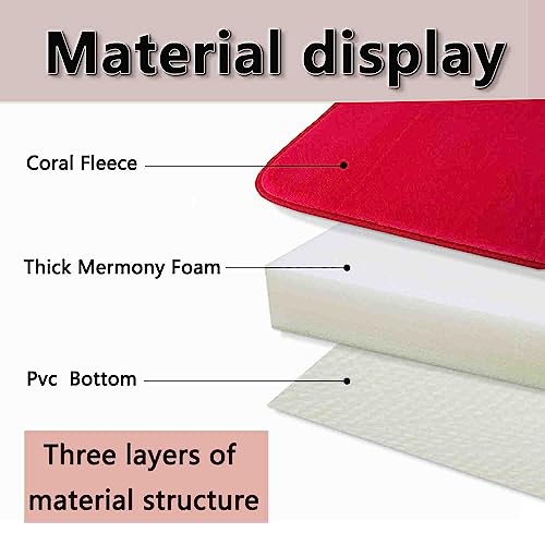 BOANKODU Christmas Bathroom Rugs Sets 3 Piece Memory Foam Non Slip Bath Mats for Bathroom Floor, Soft Washable Bathroom Mats and Rugs Sets for Toilet Shower Sink Red