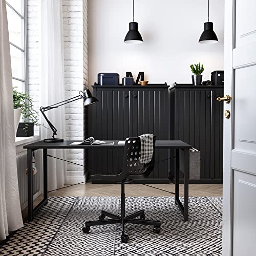 ODK 63 inch Super Large Computer Writing Desk Gaming Sturdy Home Office Desk, Work Desk with A Storage Bag and Headphone Hook, Black