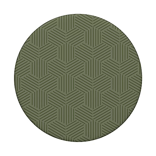 Abstract Geometric Olive Green Military Green Lines PopSockets Swappable PopGrip