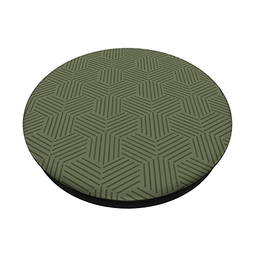 Abstract Geometric Olive Green Military Green Lines PopSockets Swappable PopGrip