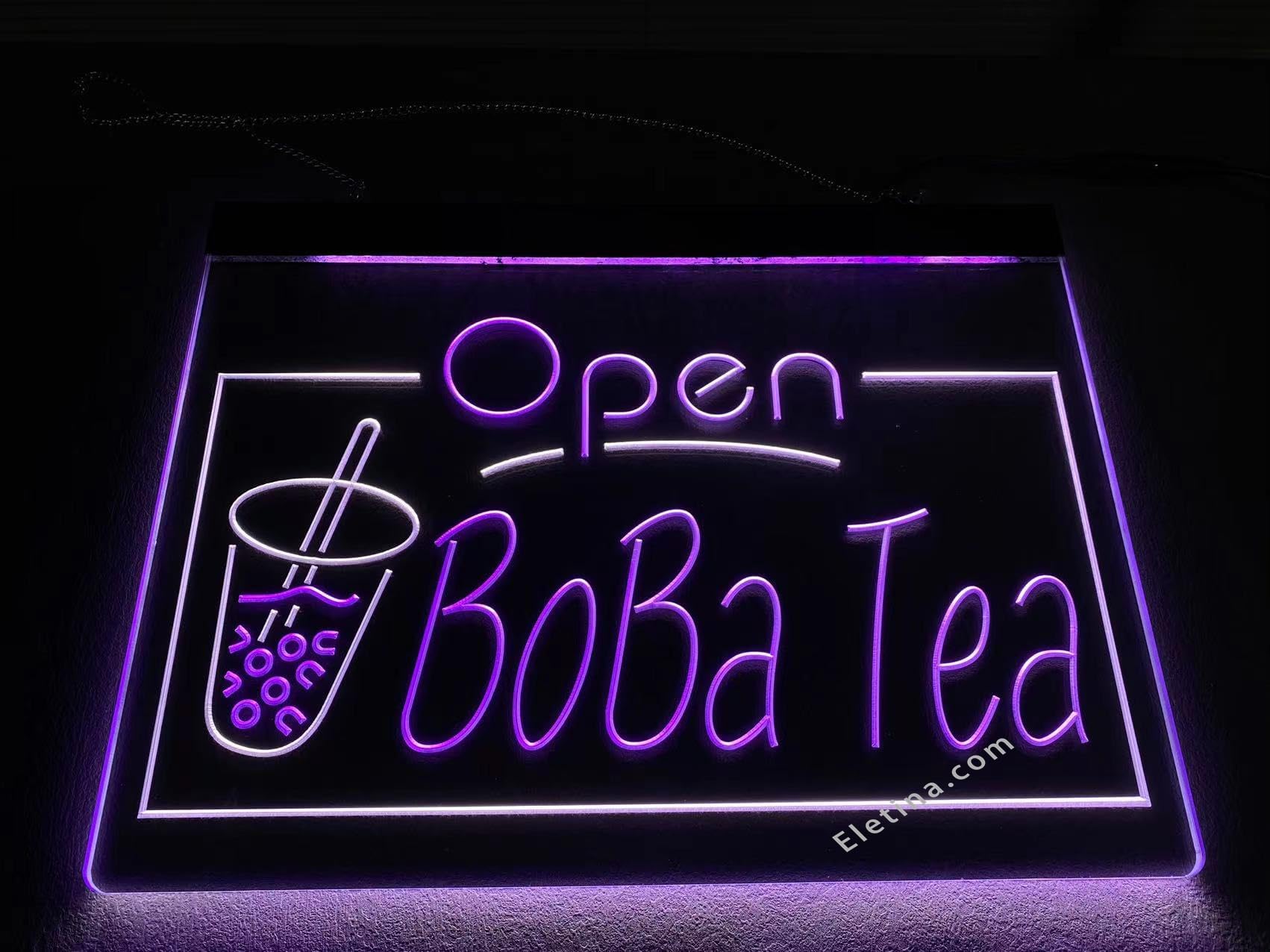 Bar Neon Light Sign Boba Tea. Open. Bubble Milk Tea St6-i4031 Lamp Neon Like Led Signs For Wall Decor
