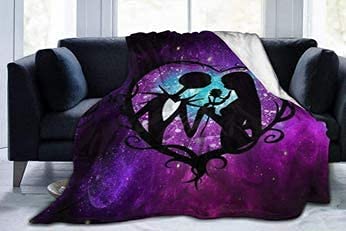 Vanson Nightmare Before Christmas Blanket Valentine's Lovers Decor Luxury Royal Plush Blanket, Soft Blanket Throw 80x60 inch, Purple