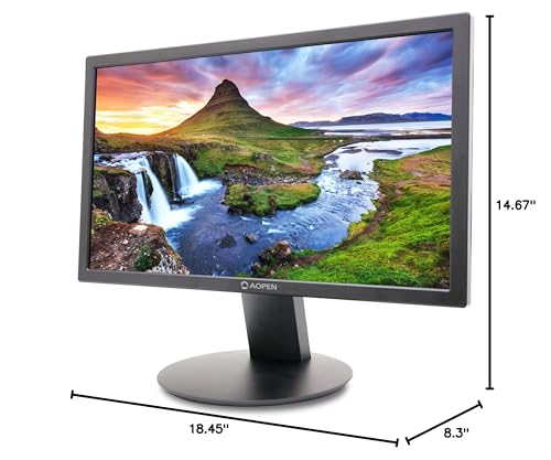 AOPEN By Acer 20E0Q bi 19.5-inch Professional HD+ (1600 x 900) Monitor | 75Hz Refresh Rate | VESA Mountable Eye Protection: BlueLight Filter & Flickerless Technology (1 x HDMI & VGA Port)
