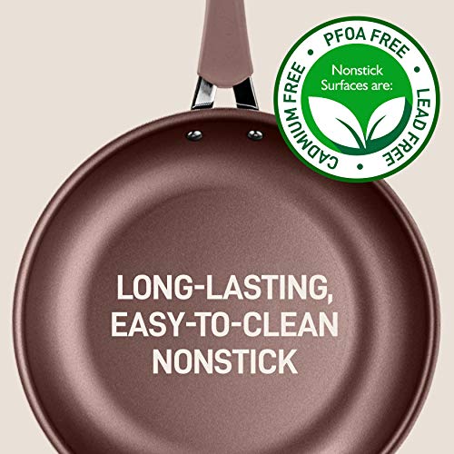 NutriChef Kitchenware Pots & Pans High-Qualified Basic Kitchen Cookware, Non-Stick (20-Piece Set), One Size, Brown