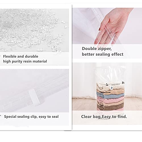 Revolutionary Plastic Space Saver Vacuum Storage Bag for Clothes,No Need Pump Vacuum Seal Bags for Clothing,Reusable Compression Vaccummpacking Bags for Storage,Large,4PCS, 39.3βΓ31.5β