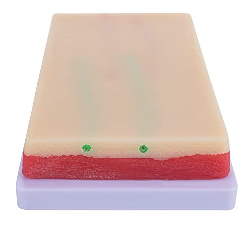 2 Pack Venipuncture IV Injection Training Pad Model, Silicone Human Skin Suture Training Model, Injection Practice Pad，4 Veins Imbedded, 3 Skin Layers