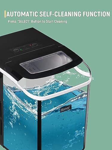WANAI Ice Maker Countertop Portable Ice Maker Machine Self-Cleaning 26lbs/6-8Mins/24Hrs Ice Machine with Two Ice Cube Sizes and Scoop & Basket for Home/Office/Bar/RV Use