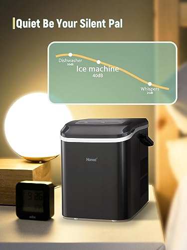 WANAI Ice Maker Countertop Portable Ice Maker Machine Self-Cleaning 26lbs/6-8Mins/24Hrs Ice Machine with Two Ice Cube Sizes and Scoop & Basket for Home/Office/Bar/RV Use