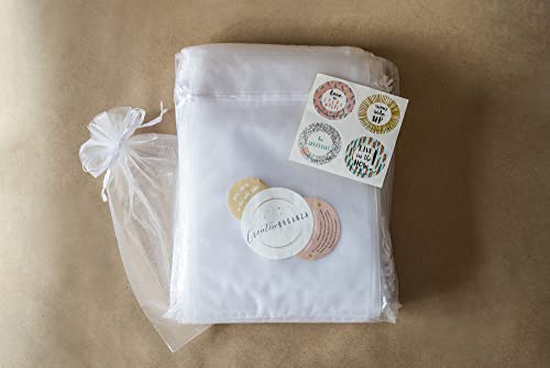 CREATIVE ORGANZA Bags 100Pcs 8x12 inch Large White Gift Pouch with Satin Drawstring Wedding Party Favors Jewelry Cosmetics DIY