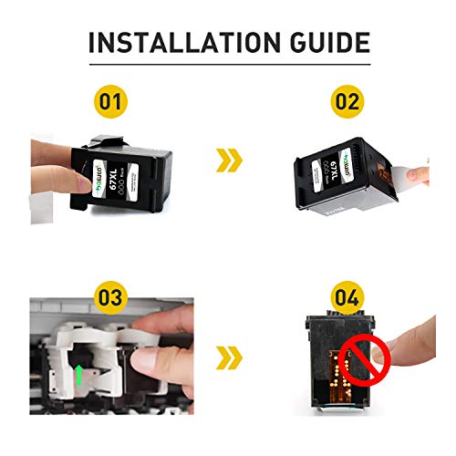 batuto Remanufactured for Black 67xl HP Printer Ink HP 67 for HP Ink 67 67xl Ink Cartridges Black Combo Pack DeskJet 2700 2755 2755e Envy 6000 6400 6455 6458e 6055e DeskJet Plus 4100 4155e