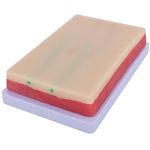 2 Pack Venipuncture IV Injection Training Pad Model, Silicone Human Skin Suture Training Model, Injection Practice Pad，4 Veins Imbedded, 3 Skin Layers