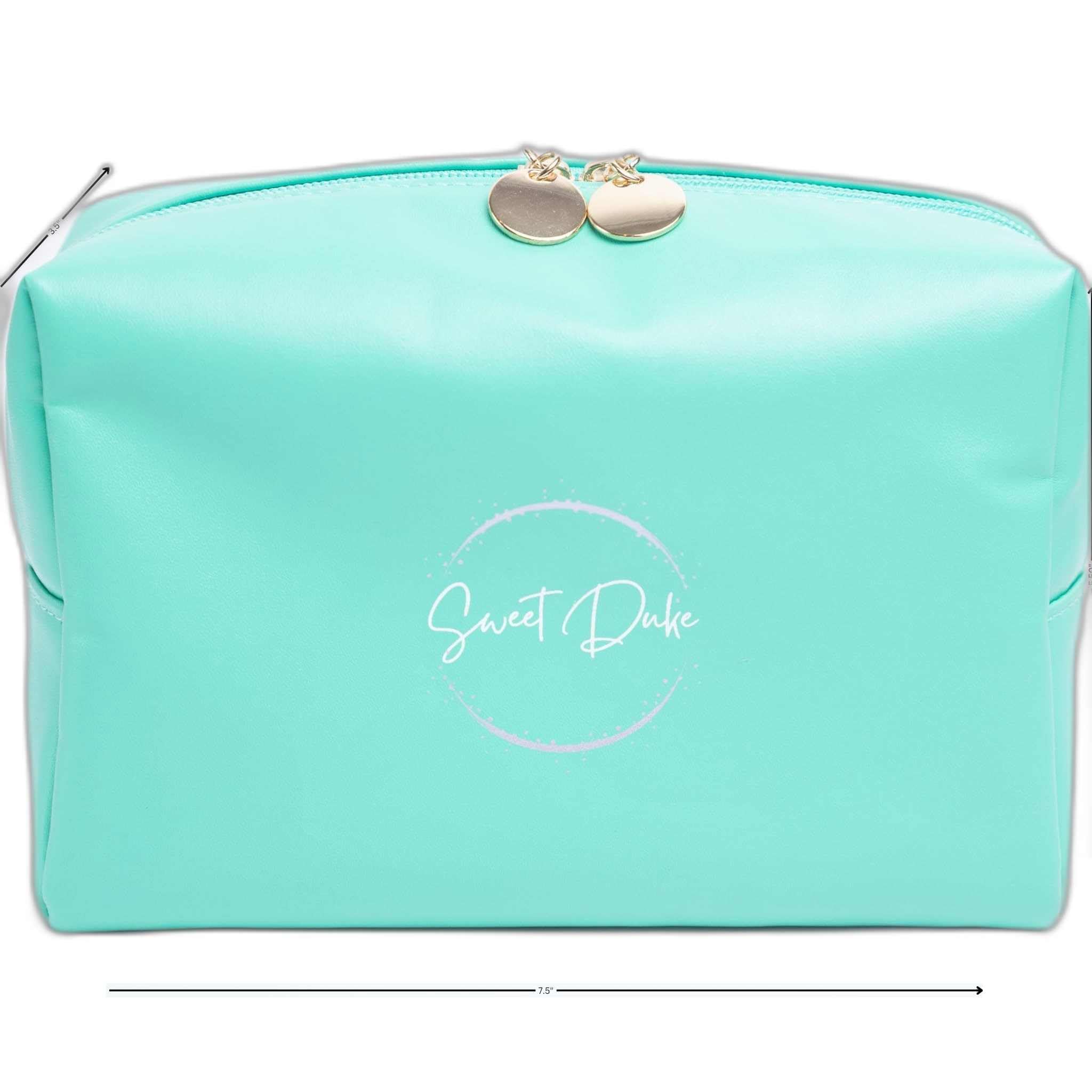 Premium PU Makeup Bag with Insulated Design & Vegan Synthetic Leather - Keep Your Makeup Safe and Dry with Water Resistant Cosmetic Bag - Perfect for Travel and Easy Cleaning