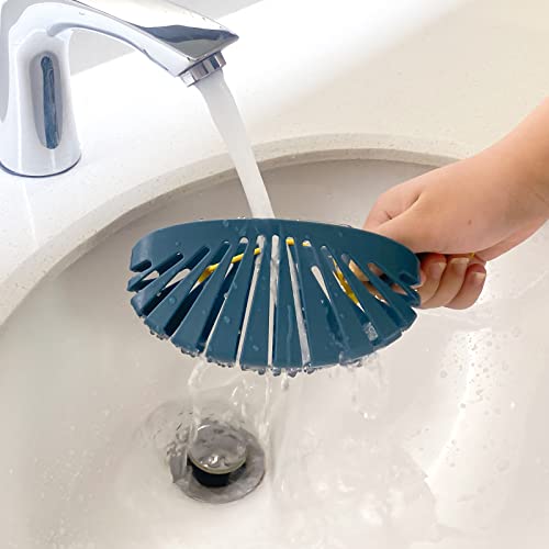 SDUSEIO Kitchen Sink Shelf Soap Sponge Drain Rack Holder Hanging Basket Storage Kitchen Organizer Sink Accessories Sink Caddy for Kitchen Bathroom, (Blue)