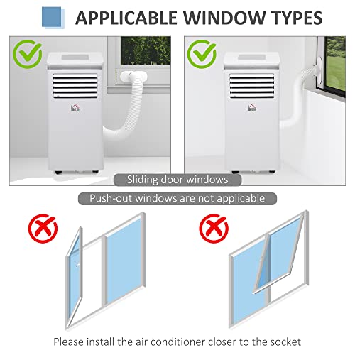 HOMCOM 10000 BTU Mobile Portable Air Conditioner for Home Office Cooling, Dehumidifier, and Ventilating with Remote Control, White