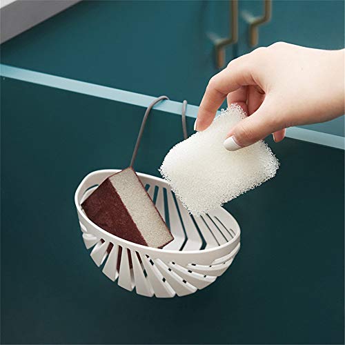 SDUSEIO Kitchen Sink Shelf Soap Sponge Drain Rack Holder Hanging Basket Storage Kitchen Organizer Sink Accessories Sink Caddy for Kitchen Bathroom, (Blue)