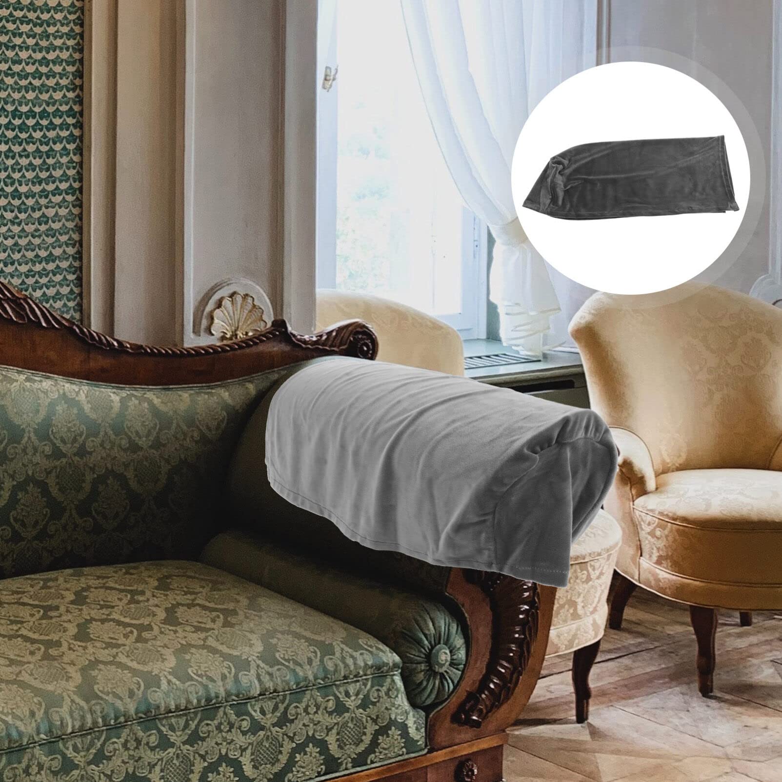 VOSAREA Sofa arm Cover Couch armrest Protector Stretch Sofa Armchair slipcover arm Rest Covers for Office Chair Furniture Protectors Elastic Couch Protector Recliner arm Protectors Thicken
