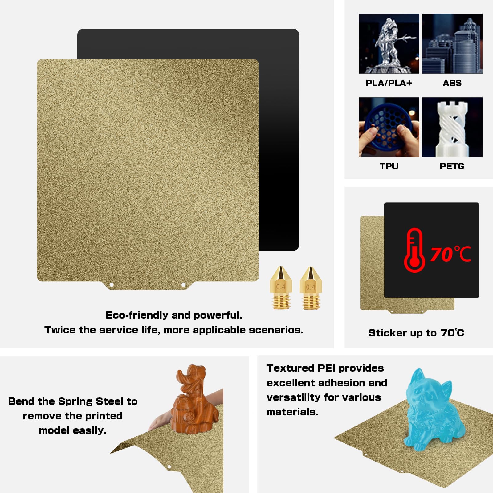 Ender 3 PEI Build Plate Upgrade, Double Side Print Bed Ender 3 pro, Textured PEI Spring Steel Sheet with Adhesive, 235 x 235 Magnetic Build Plate for Creality Ender 3 v2, Ender 5, Ender 3 V3 SE