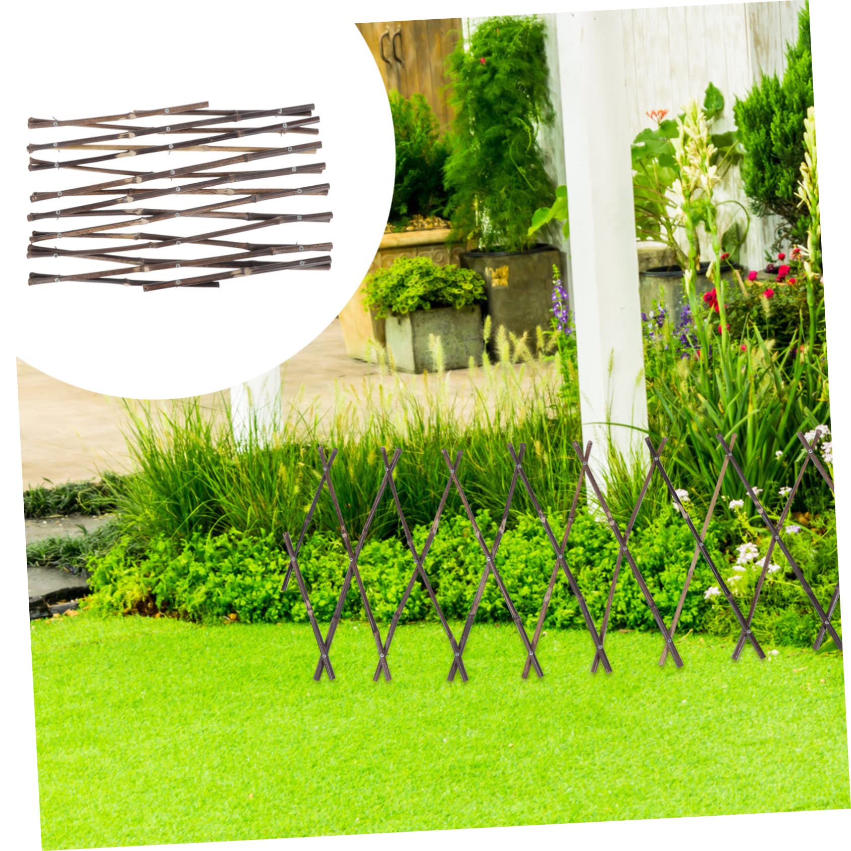 OFFSCH Corrosive Decorative Fence Screen for Garden Yard with Gate Stylish Outdoor Fence for Enhanced Privacy and Aesthetic Appeal