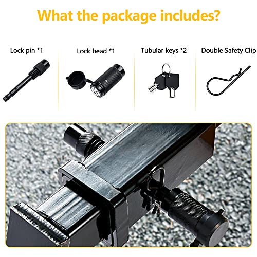 Cenipar Trailer Hitch Coupler Locking Pin 1/2 Inch and 5/8 Inch Set for Truck Car and Boat Fits 1.25", 2" and 2.5" Receivers Class III IV Hitches Towing Locks