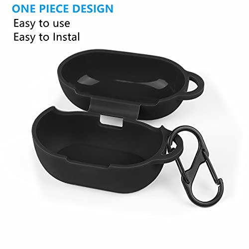 Haotop Anti-Lost & Shockproof Protective Silicone Case Compatible with JBL Tune 115TWS (Black)