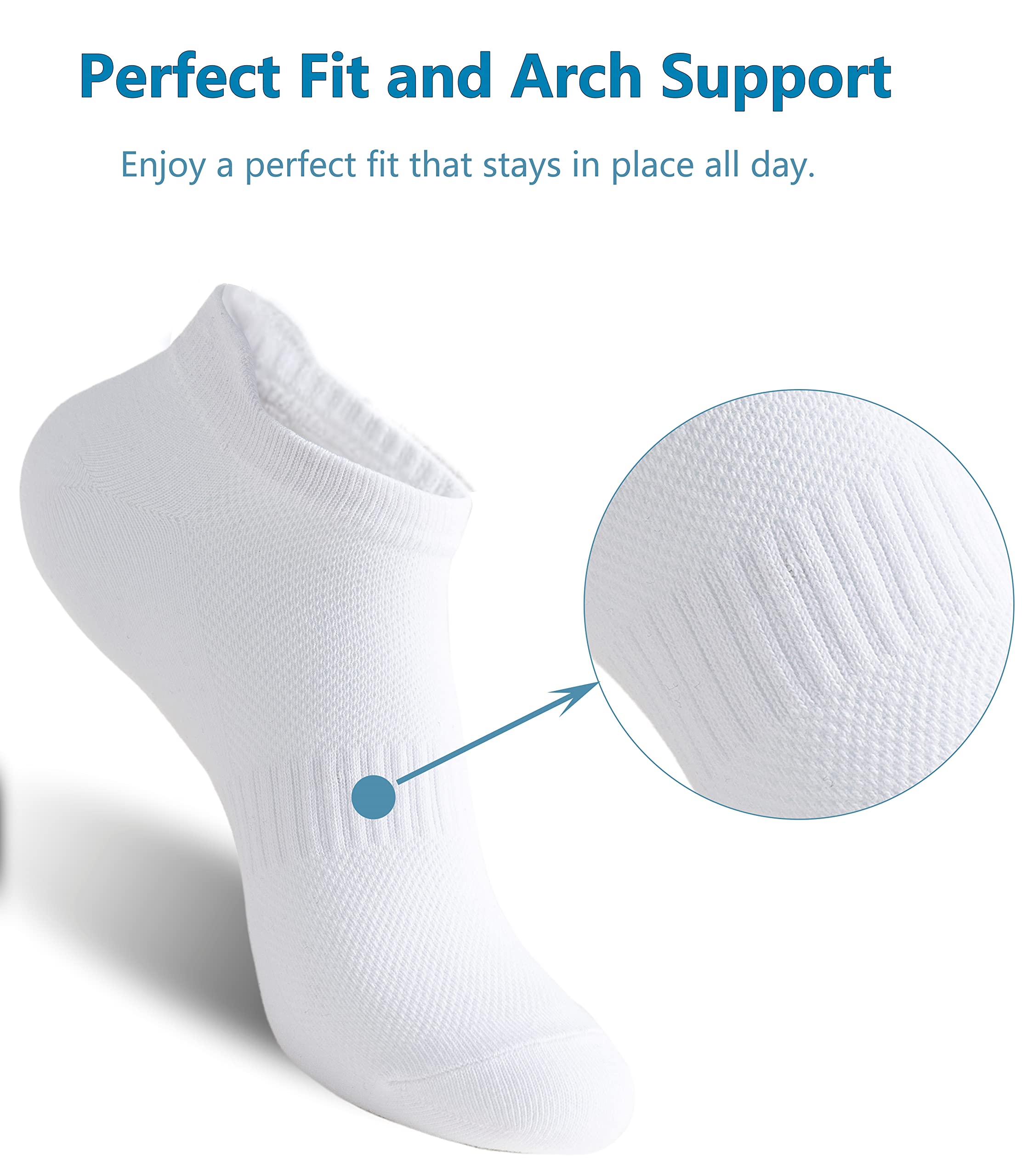 Irisbear Ankle Socks for Women Running Athletic Low Cut Tab Socks Sports No Show Socks 6-Pairs White/Black/Gray