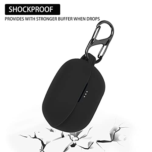 Haotop Anti-Lost & Shockproof Protective Silicone Case Compatible with JBL Tune 115TWS (Black)
