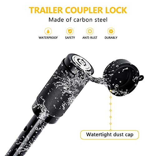 Cenipar Trailer Hitch Coupler Locking Pin 1/2 Inch and 5/8 Inch Set for Truck Car and Boat Fits 1.25", 2" and 2.5" Receivers Class III IV Hitches Towing Locks