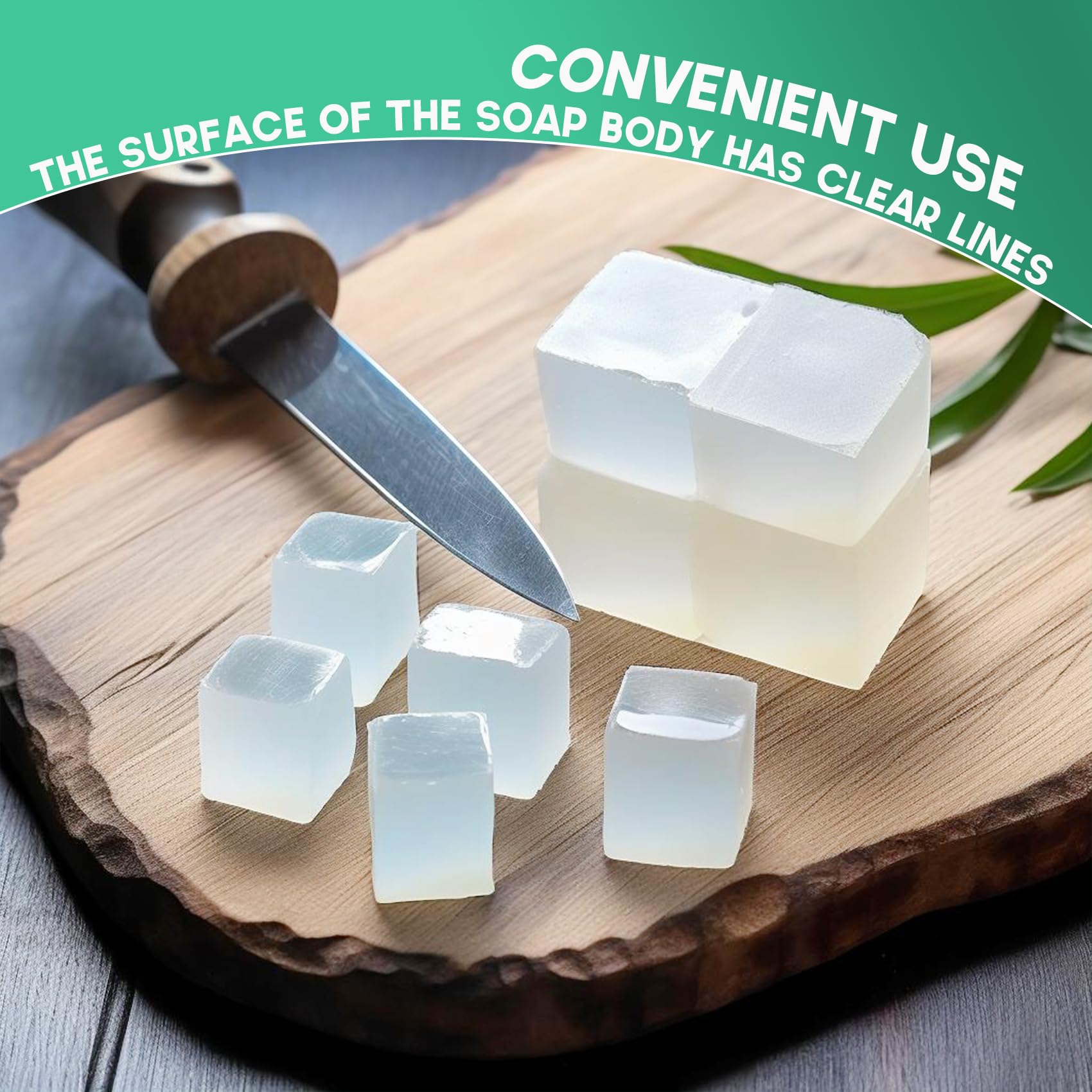 EDSRDRUS 1LB Unscented Glycerin Soap Base DIY Handmade Soap Moisturizing Melt and Pour Soap Base for Crafting, Vegetable Glycerin & Coconut Oil, Easy to Cut (Transparent, 1LB)