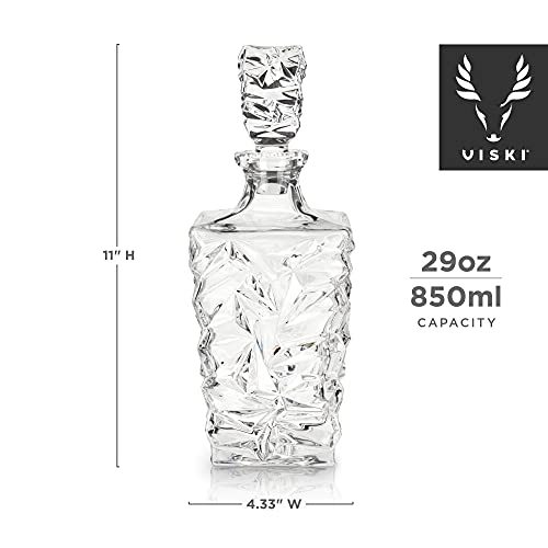 Viski Prism Whiskey Decanter, Lead-Free Crystal Liquor Carafe, Stylish Barware, Set of 1, 850 ml