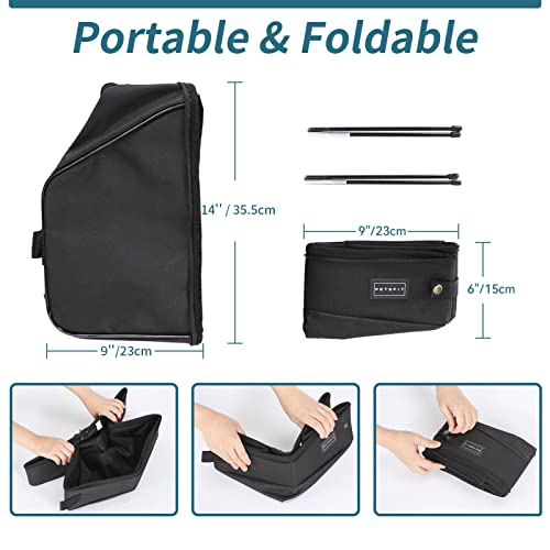 Petsfit Upgrade Travel Portable Cat Litter Box for Medium Cats & Kitties,Leak-Proof, Lightweight, Foldable (Black(with lid), 17" Lx13 Wx12.5 H)