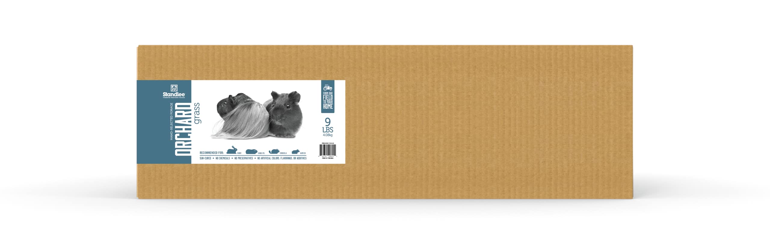 PremiYum Standlee Western Orchard Grass Hay Small Animal Food for Rabbits, Guinea Pigs, and Chinchillas, 9 lb. Box