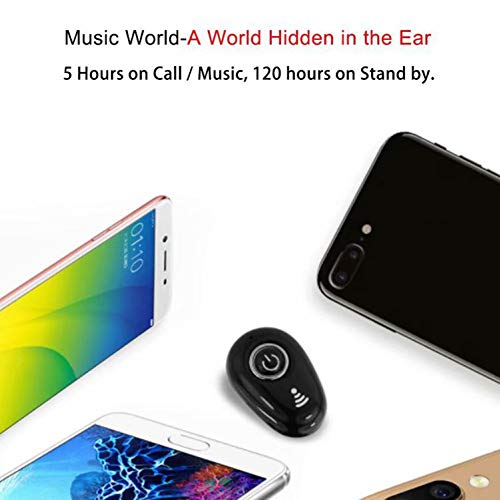Heave Mini Invisible Wireless Earbud,Portable Earpiece Sweatproof Stereo Bluetooth Earphone with Microphone Headphone, Single Sports in Ear Headset for Cell Phone Skin Color