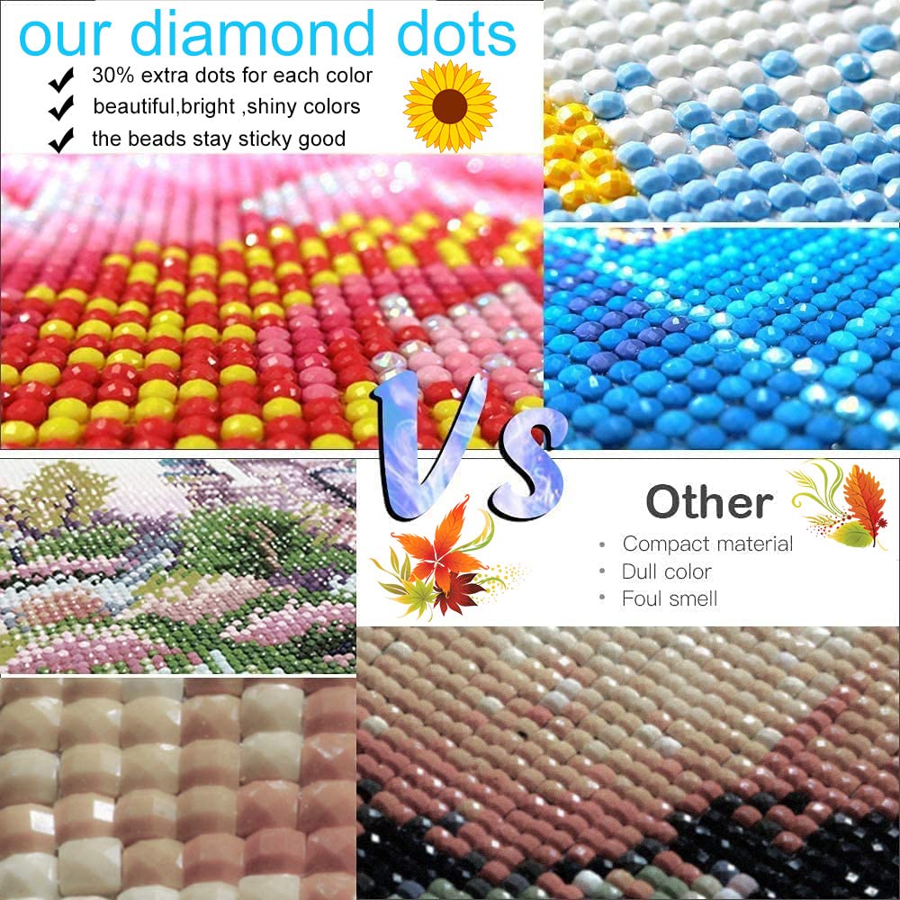 HOIYLDS Pumpkin Diamond Art Painting Kits for Adults - Fall Full Drill Diamond Dots Paintings for Beginners, Round 5D Paint with Diamonds Pictures Gem Art Painting Kits DIY Adult Crafts 12x16inch