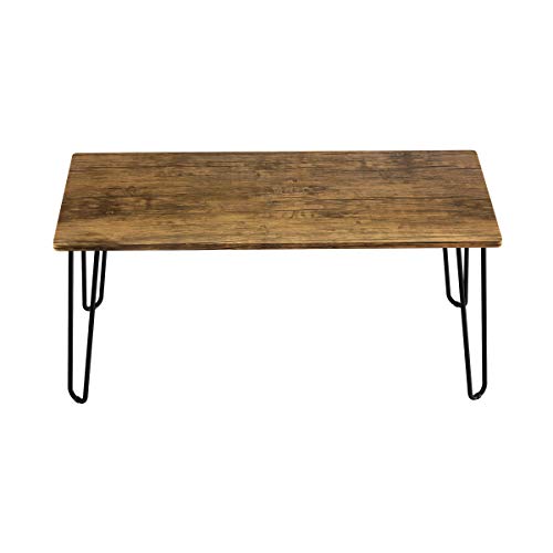 Lavish Home Coffee Table with Hairpin Legs, (L) 41.25β x (W) 19.5β x (H) 17.75β, Brown