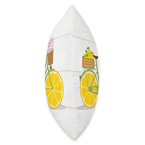 Wild Honey Collections Lemon Bicycle Rustic Farmhouse Throw Pillow, 16x16, Multicolor