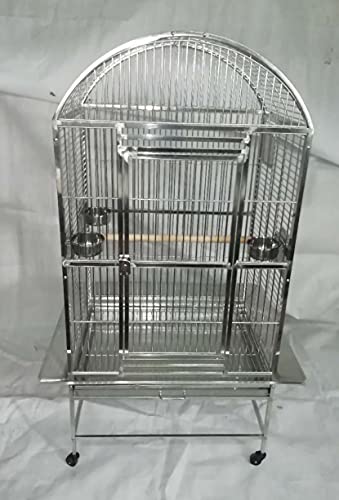 BMWPET SUS201 Stainless Steel DOMETOP Style Bird CAGE Parrot CAGE 28"X20"X60"