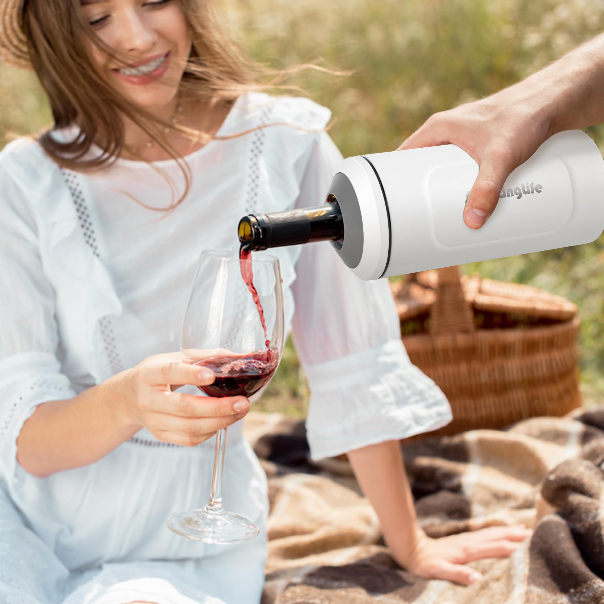 Wine Chillers Portable Champagne Cooler Stainless Steel Vacuum Insulated Wine Bottle Keep Wine Beverages Cold Gift for Wine Lover White