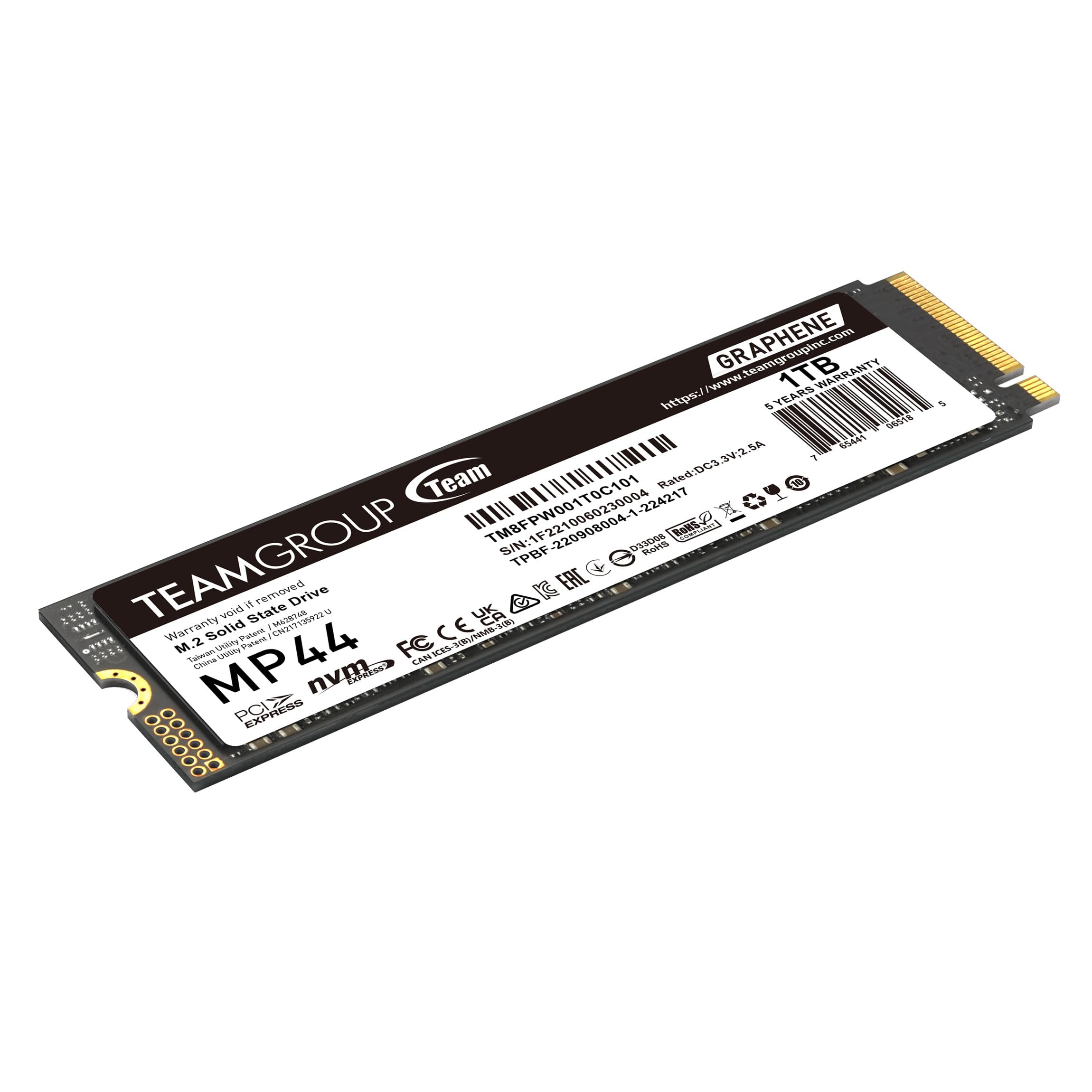 TEAMGROUP MP44S SSD 1TB SLC Cache Gen 4x4 M.2 2230 PCIe 4.0 NVMe Steam Deck ASUS ROG Ally Mini PCs R/W Speed up to 5000/3500 MB/s TM5FF3001T0C101