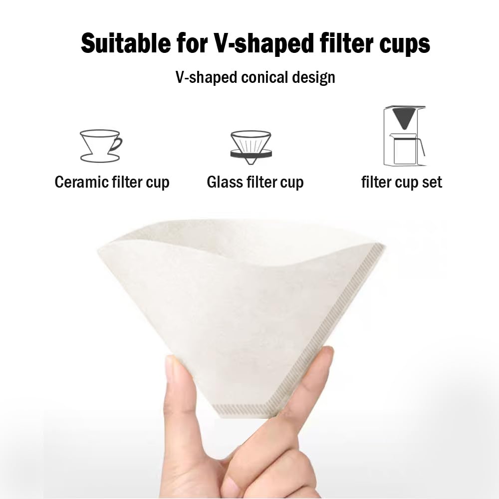 Coffee Filter Disposable Coffee Paper Filters for Ninja Coffee Maker, 100 Pcs #2 Cone Replacement Filter for Ninja Dual Brew Coffee Maker Coffee Filter Natural Unbleached Coffee Filters (White)