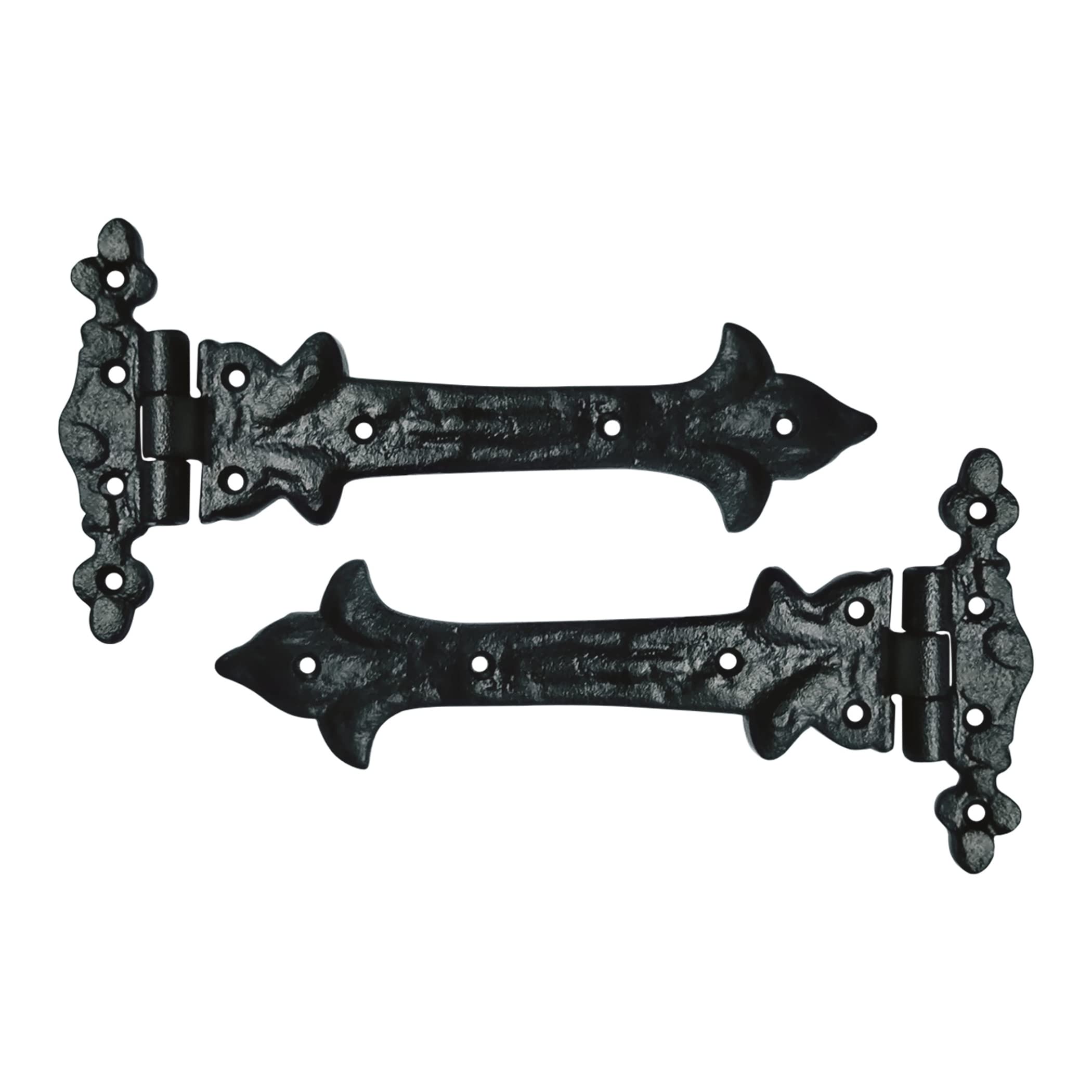 Akatva Doorbell Button with T Hinge Set – 2 Pieces Gate Hinges for Wooden Fences Heavy Duty – Bell Push Button – Doorbell Button Wired – Barn Hinges for Doors – Black Hinges – Antique Copper Finish