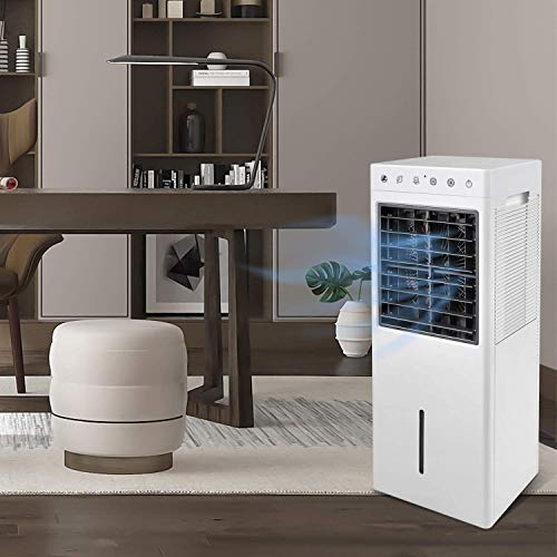HealSmart 30'' Evaporative Air Cooler Fan with Humidification, Repellent and Anion Function, 2 Gallon Water Tank, 3 Speeds Setting, Remote Control, White