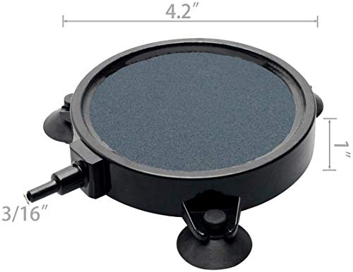 PIVBY 4.2-Inch Air Stone Disc Bubble Diffuser with Suction Cups for Oxygenation in Fresh/Saltwater Tanks, Ponds, Hydroponic, Aquaponics, and as a Decorative Airstone for Aquariums (8 PCS)