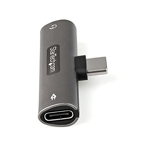 StarTech.com USB C Audio & Charge Adapter - USB-C Audio Adapter w/ 3.5mm TRRS Headphone/Headset Jack and 60W USB Type-C Power Delivery Pass-through Charger - For USB-C Phone/Tablet/Laptop (CDP235APDM)