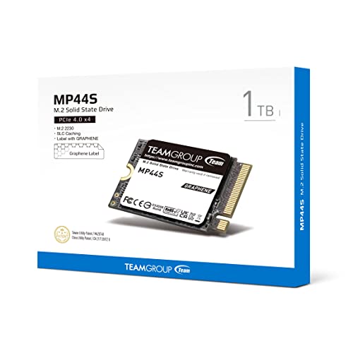 TEAMGROUP MP44S SSD 1TB SLC Cache Gen 4x4 M.2 2230 PCIe 4.0 NVMe Steam Deck ASUS ROG Ally Mini PCs R/W Speed up to 5000/3500 MB/s TM5FF3001T0C101