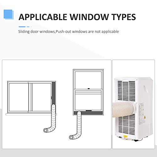 HOMCOM 10000 BTU Mobile Portable Air Conditioner with Cooling, Dehumidifier, and Ventilating with Remote Control, 2 Speed Fans, 24-Hour Timer for Bedroom, Living Room, Home Office, White