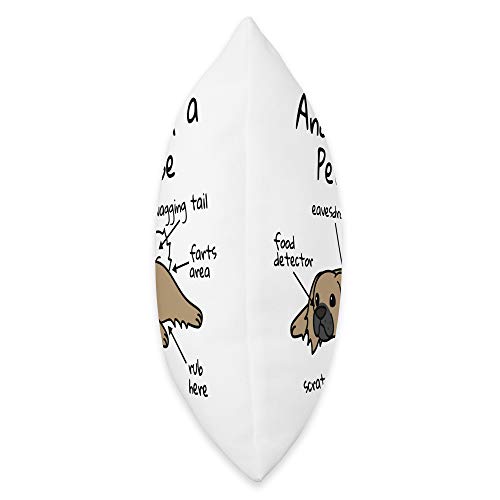 Funny Pekingese Gifts Anatomy of A Pekingese Dog Throw Pillow, 18x18, Multicolor
