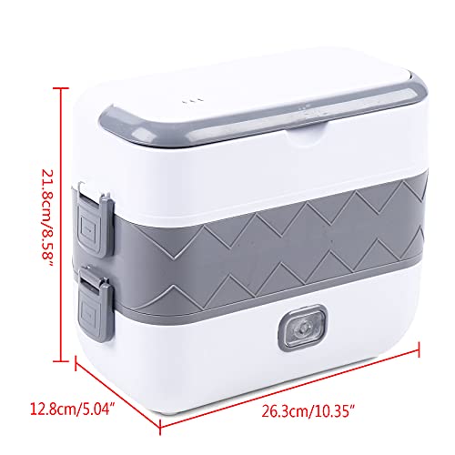 DYRABREST Double-Layer Electric Lunch Box Food Warmer Heater 110V Portable Rice Cooker Heating Container for Home Office Worker Cooking Meals Soup